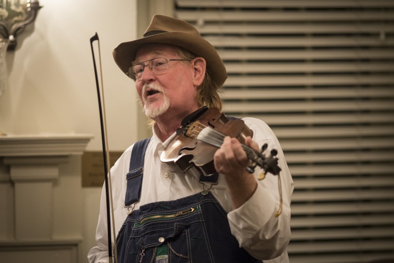 John D Morris Talks Between Songs At An Apprenticeship Showcase At The West Virginia Humanities 